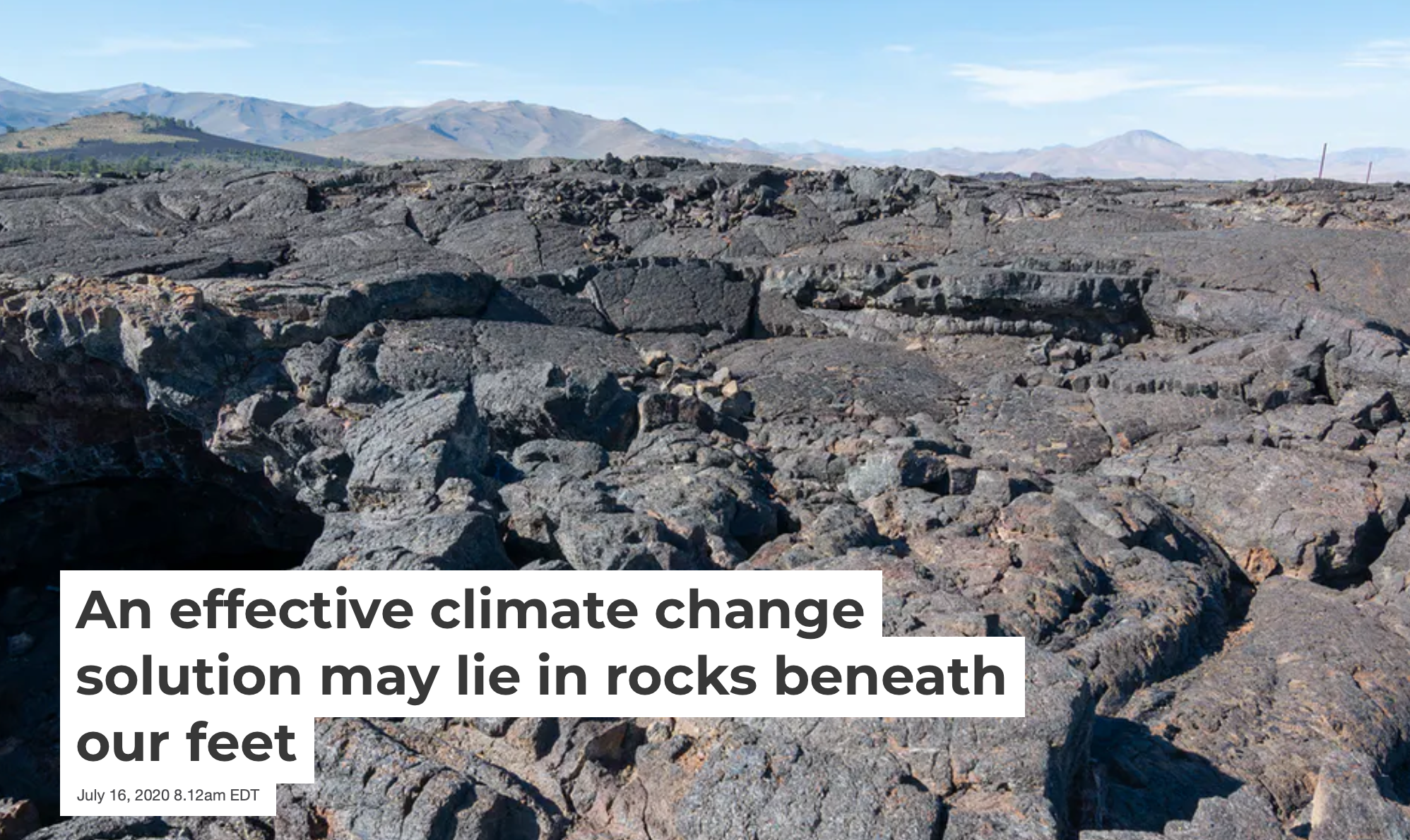 Solutions to climate change will come in sorts of shapes and sizes ...